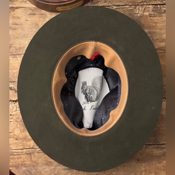 Nick Fouquet | Accessories | Nick Fouquet Dark Green Flat Felt Fedora ...